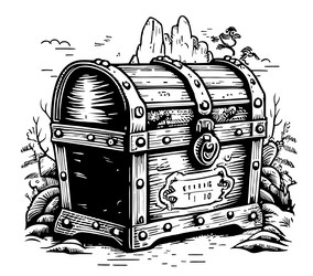 Open Treasure Chest Drawing