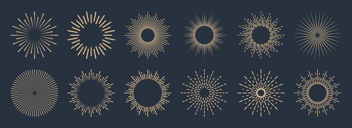 Sunburst circles half sun burst Royalty Free Vector Image