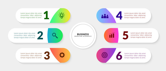 Workflow infographic with multiple options Vector Image