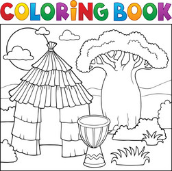 Coloring book african nature topic 1 Royalty Free Vector