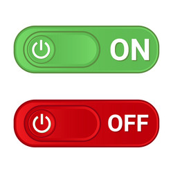 On off slider set power off switch button Vector Image