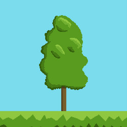 Pixel art nature elements Royalty Free Vector Image