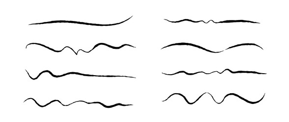 Rough jagged lines set grunge wavy brush strokes Vector Image