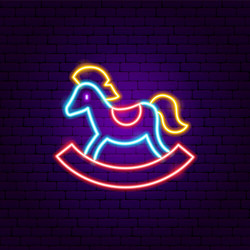 Horse with saddle neon sign Royalty Free Vector Image