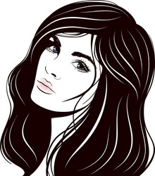 Beautiful woman face icon Royalty Free Vector Image
