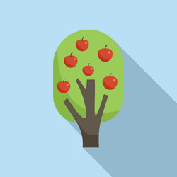 Plum tree icon flat fruit garden Royalty Free Vector Image