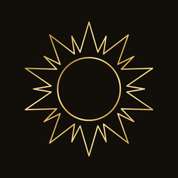 Golden celestial sun icon logo frame simple Vector Image