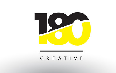 Creative number 180 logo with leading lines Vector Image