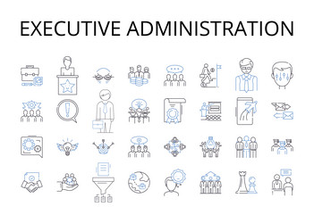Executive administration line icons collection Vector Image