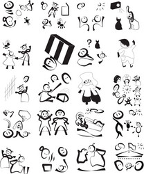 Nanny mother father baby child care stick figure Vector Image