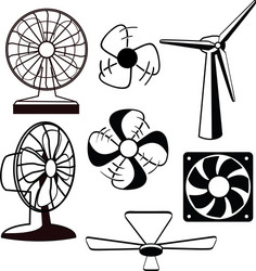 Collection of electric fans various types Vector Image