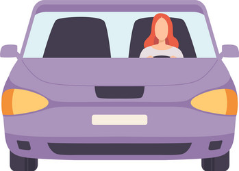 Car with driver and passenger front view Vector Image