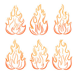 Outline fire Royalty Free Vector Image - VectorStock