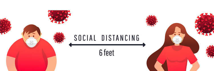 Social distance between people Royalty Free Vector Image