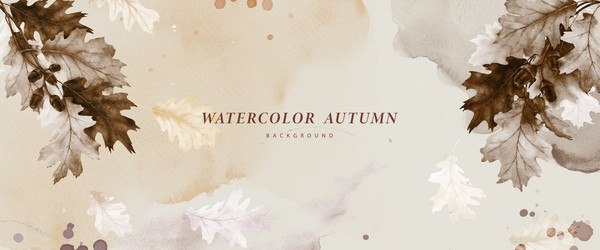 Watercolor abstract autumn background with maple Vector Image