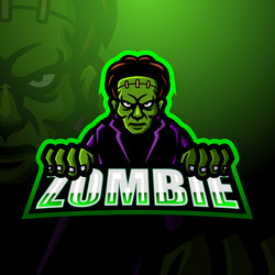 Zombie mascot esport logo design Royalty Free Vector Image