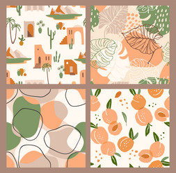 Abstract collection of seamless patterns Vector Image