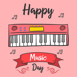 Happy world music day celebration Royalty Free Vector Image