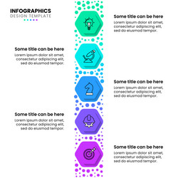 Infographic template line with 5 hexagons Vector Image