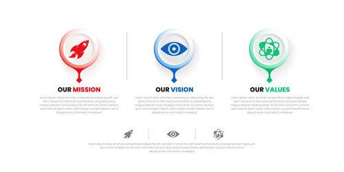 Mission vision values infographic banner template Vector Image