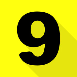 Number 9 sign design template element black icon Vector Image