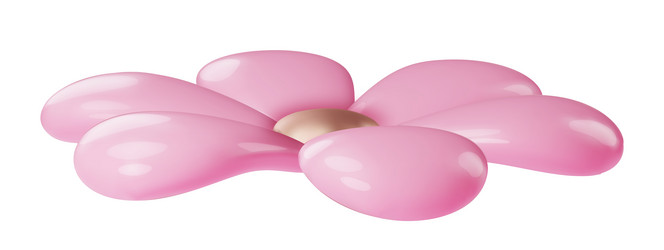 Pink glossy realistic flower straight view Vector Image
