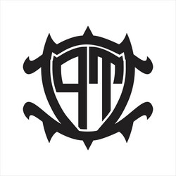 Pt logo monogram with wings arrow around design Vector Image