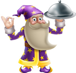 Chef cook with a cake Royalty Free Vector Image