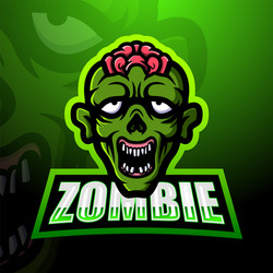Zombie mascot esport logo design Royalty Free Vector Image
