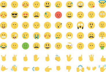 Colorful Smiley Faces - Diverse Emotions Vector Image