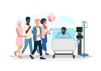 Visitors in the hospital Royalty Free Vector Image