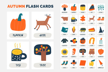 Autumn nature flashcard Royalty Free Vector Image