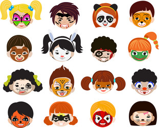Kids faces Royalty Free Vector Image - VectorStock