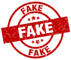 Fake round red grunge stamp Royalty Free Vector Image