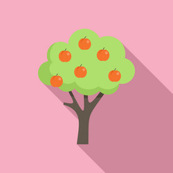 Plum tree icon flat fruit garden Royalty Free Vector Image