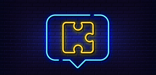 Puzzle piece line icon jigsaw game shape sign Vector Image