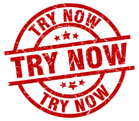 Try now round red grunge stamp Royalty Free Vector Image