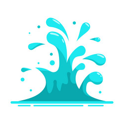 Water splash in the flat cartoon style isolated Vector Image