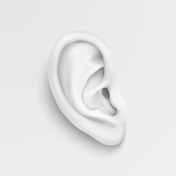 Background with realistic human ear closeup Vector Image