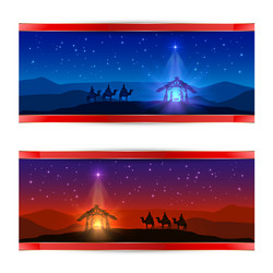 Christian christmas with star in sky Royalty Free Vector