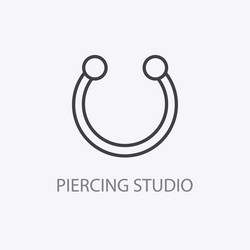 Piercing studio logo minimal jewelry pierce icon Vector Image