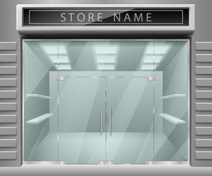 Storefront entrance door and windows Royalty Free Vector