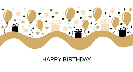 Birthday gold Royalty Free Vector Image - VectorStock
