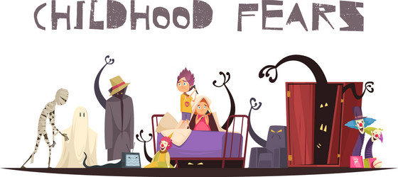 Childhood fears concept Royalty Free Vector Image