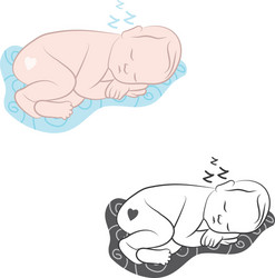 Cute little sleeping baby Royalty Free Vector Image