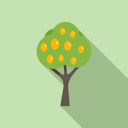 Plum tree icon flat fruit garden Royalty Free Vector Image