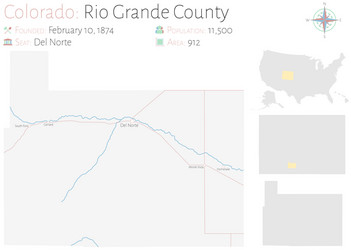 Map rio grande county in colorado Royalty Free Vector Image