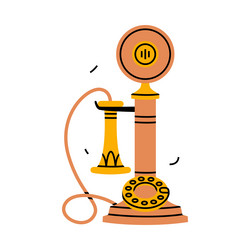 Vintage blue candlestick telephone with hanging Vector Image