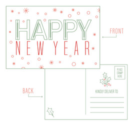 Creative horizontal postcard idea in thin line Vector Image