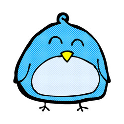 Comic cartoon fat bird Royalty Free Vector Image